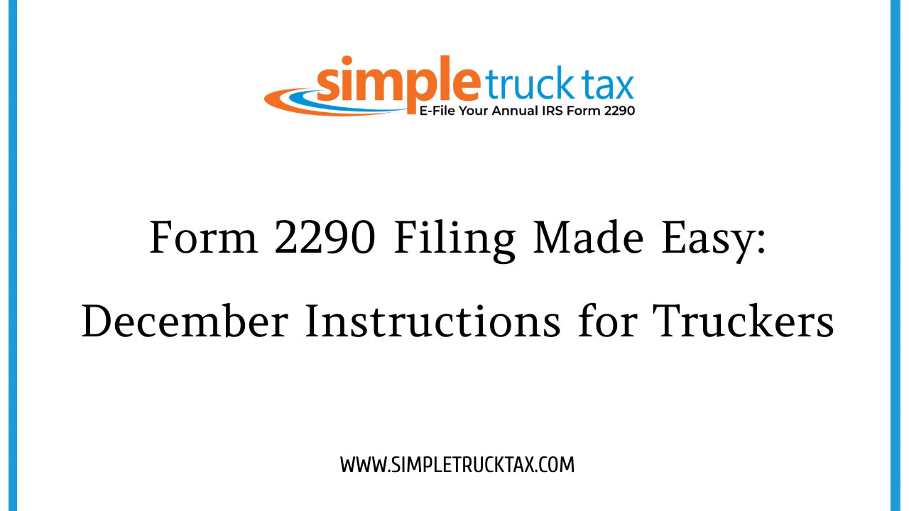 Form 2290 Instructions Heavy Vehicle Use Tax Hvut Irs